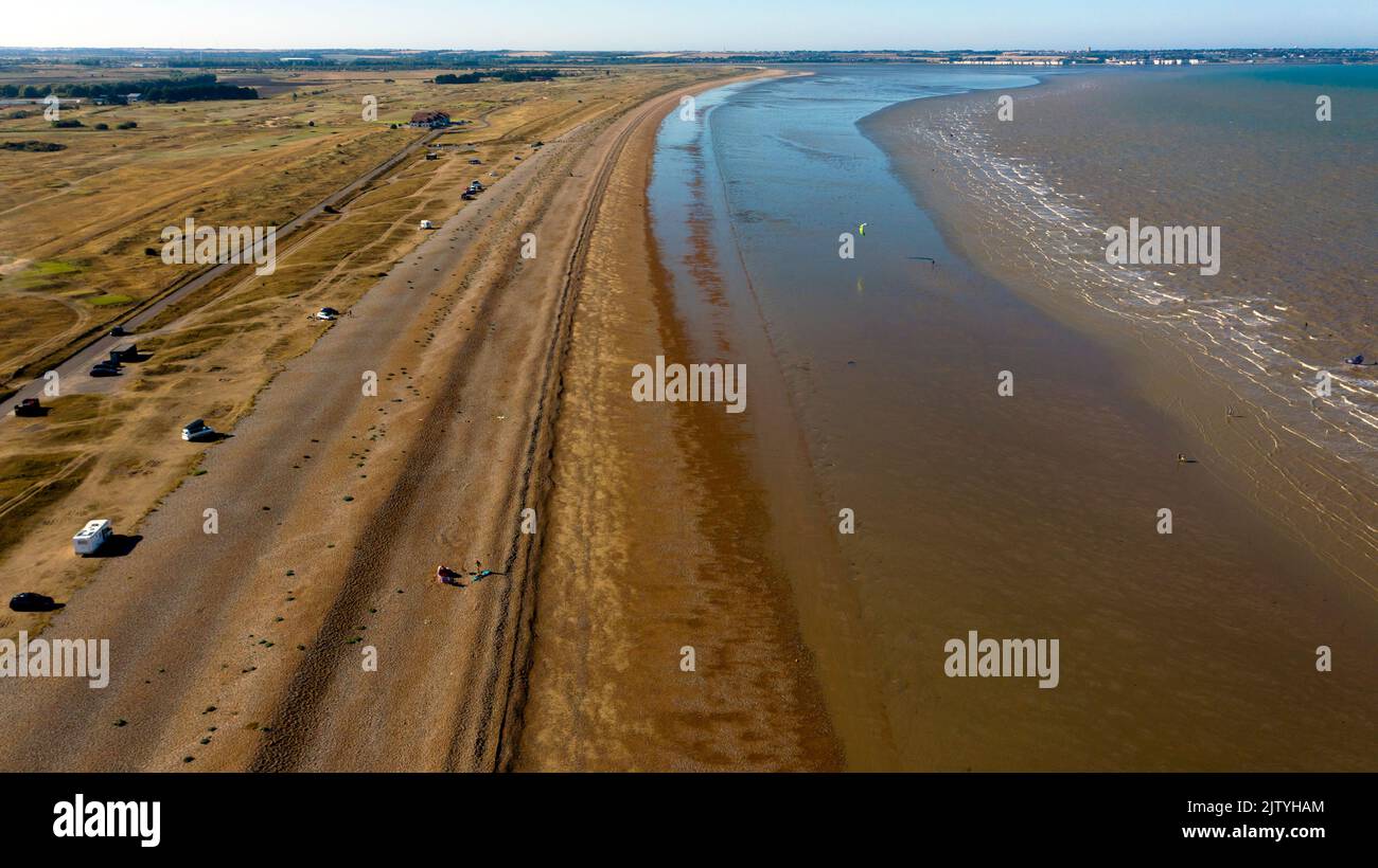 Aerial view of Sandwich Bay and Royal St George's Golf Linx ,looking ...