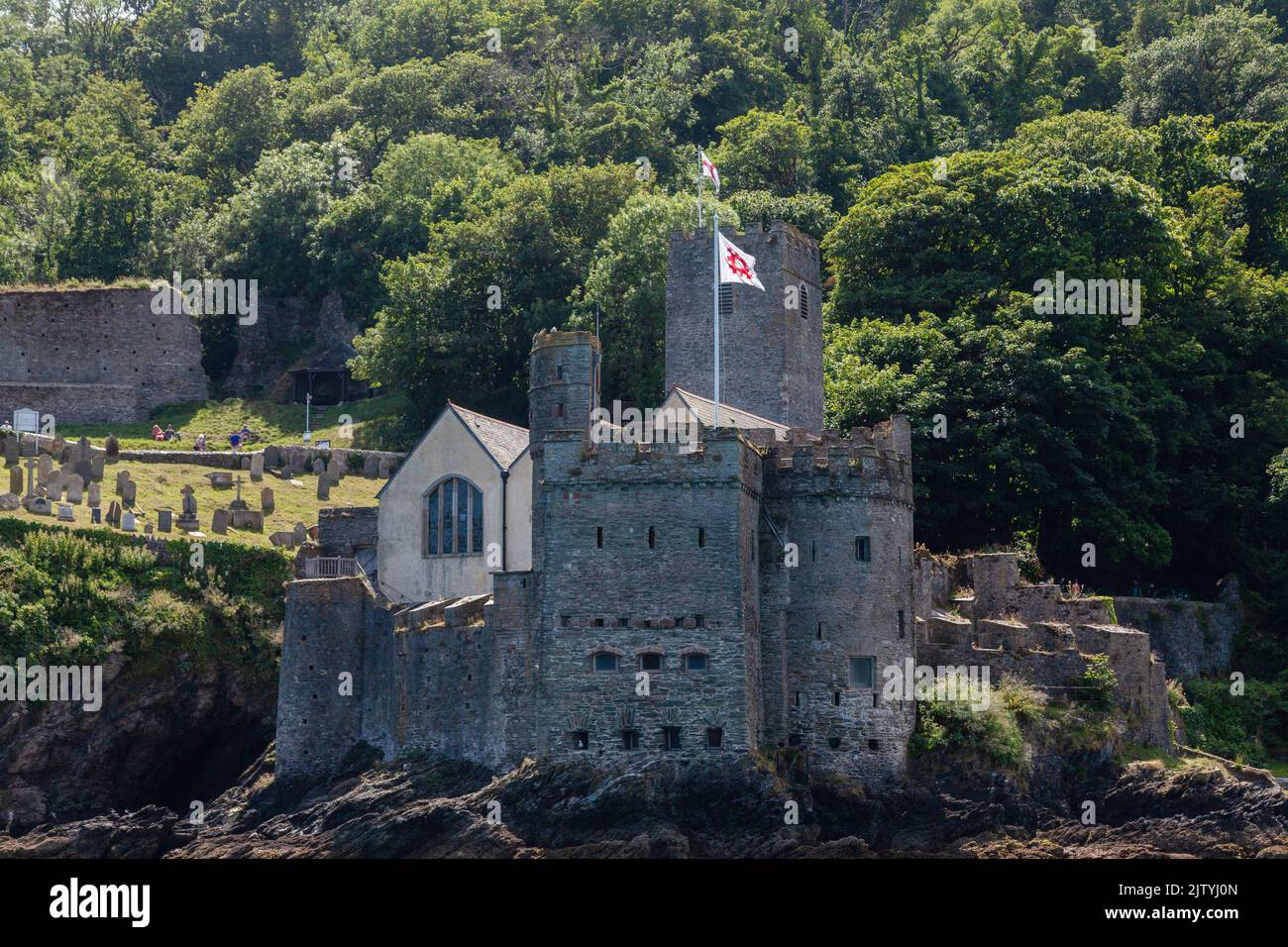 Dartmouth Castle a 14th century artillery fort and St Petroc's Church ...