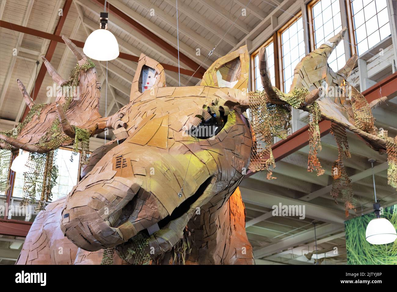 A giant moose made of recycled cardboard by Duane Tougas and Adventures ...