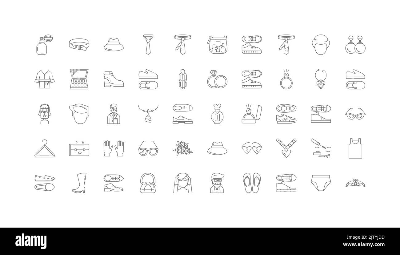Accessories ideas, linear icons, line signs set, vector collection ... Accessories ideas, linear icons, line signs set, vector collection ...