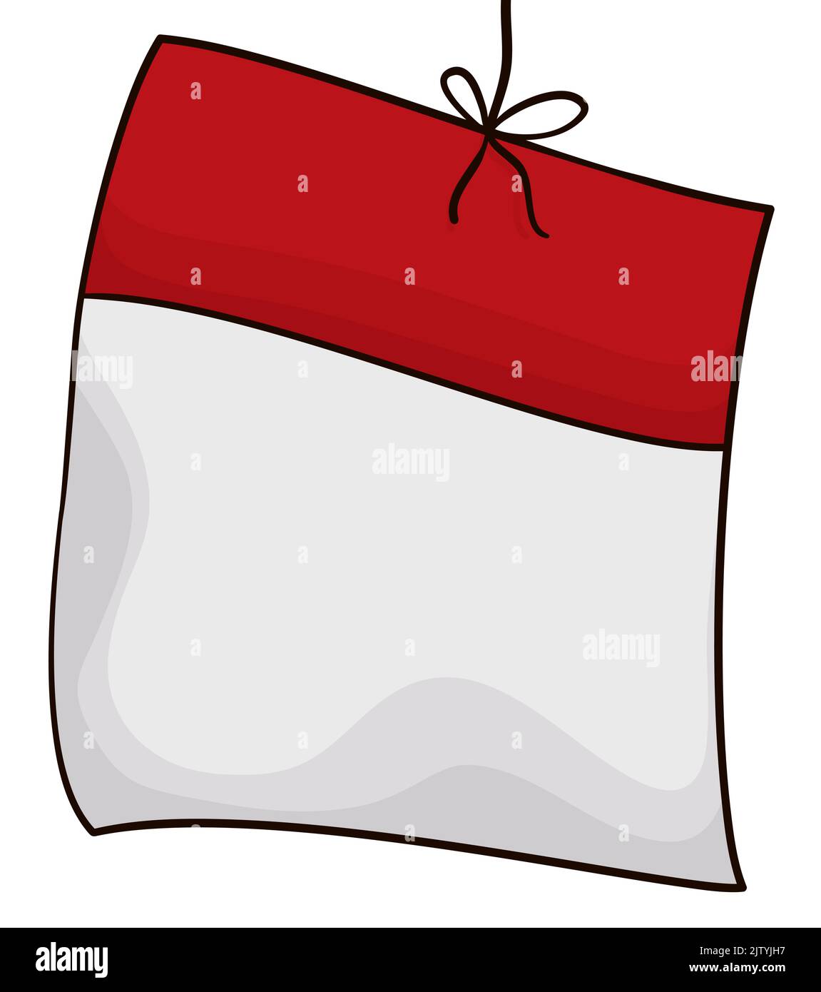 Template design with loose-leaf calendar with empty space, hanging from ...