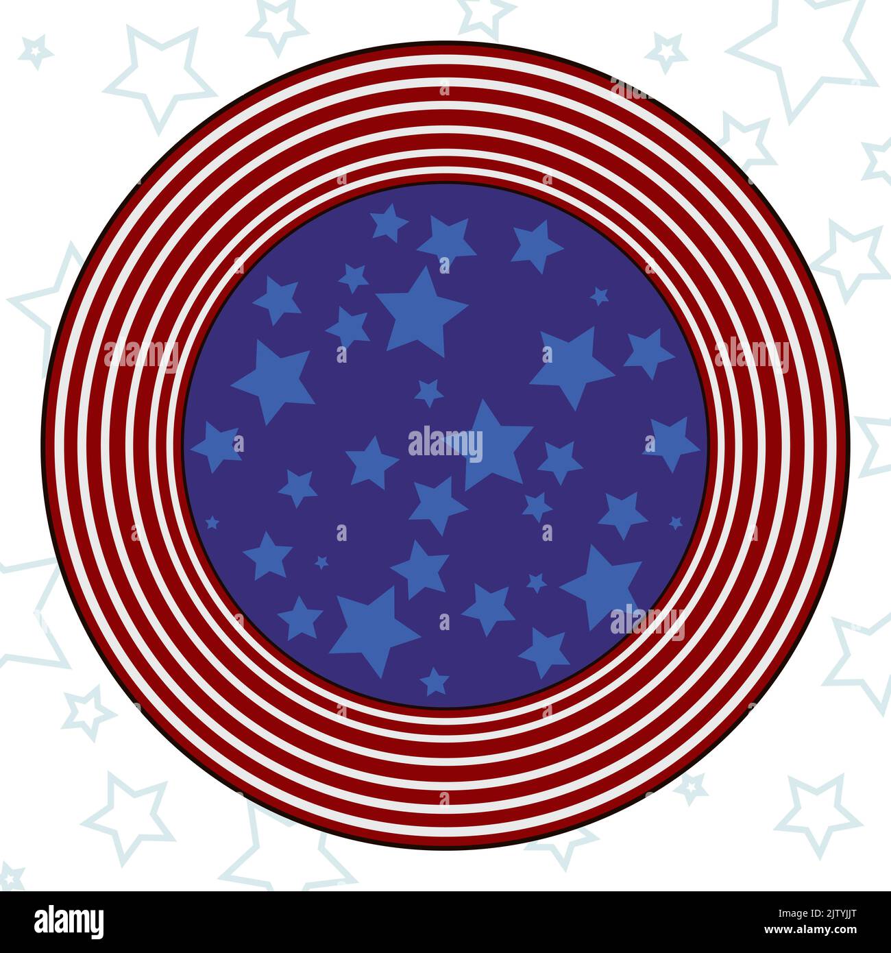 Patriotic American template design with red and blue round button ...
