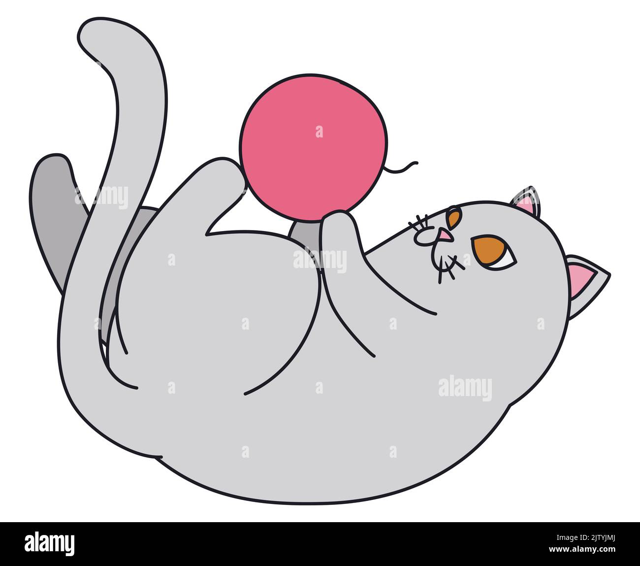 Cat Yarn Ball Cartoon