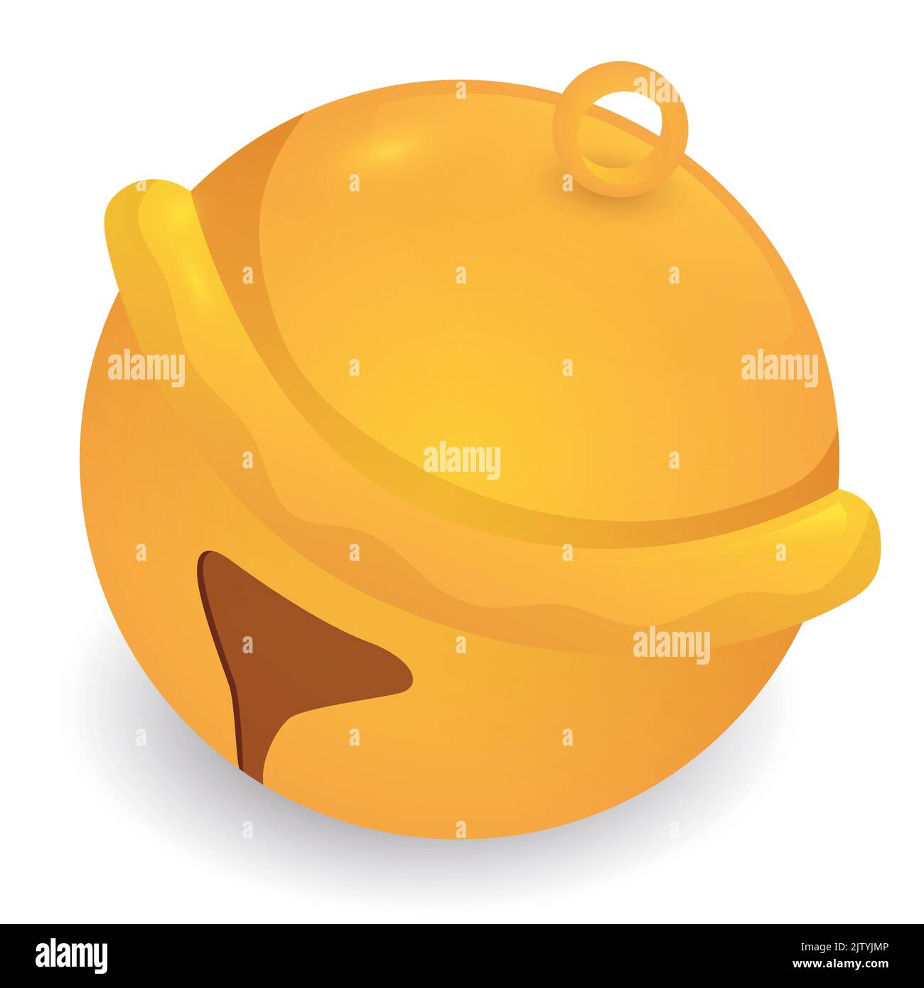 Golden tinkling bell with hoop. Design in gradient effect, isolated ...