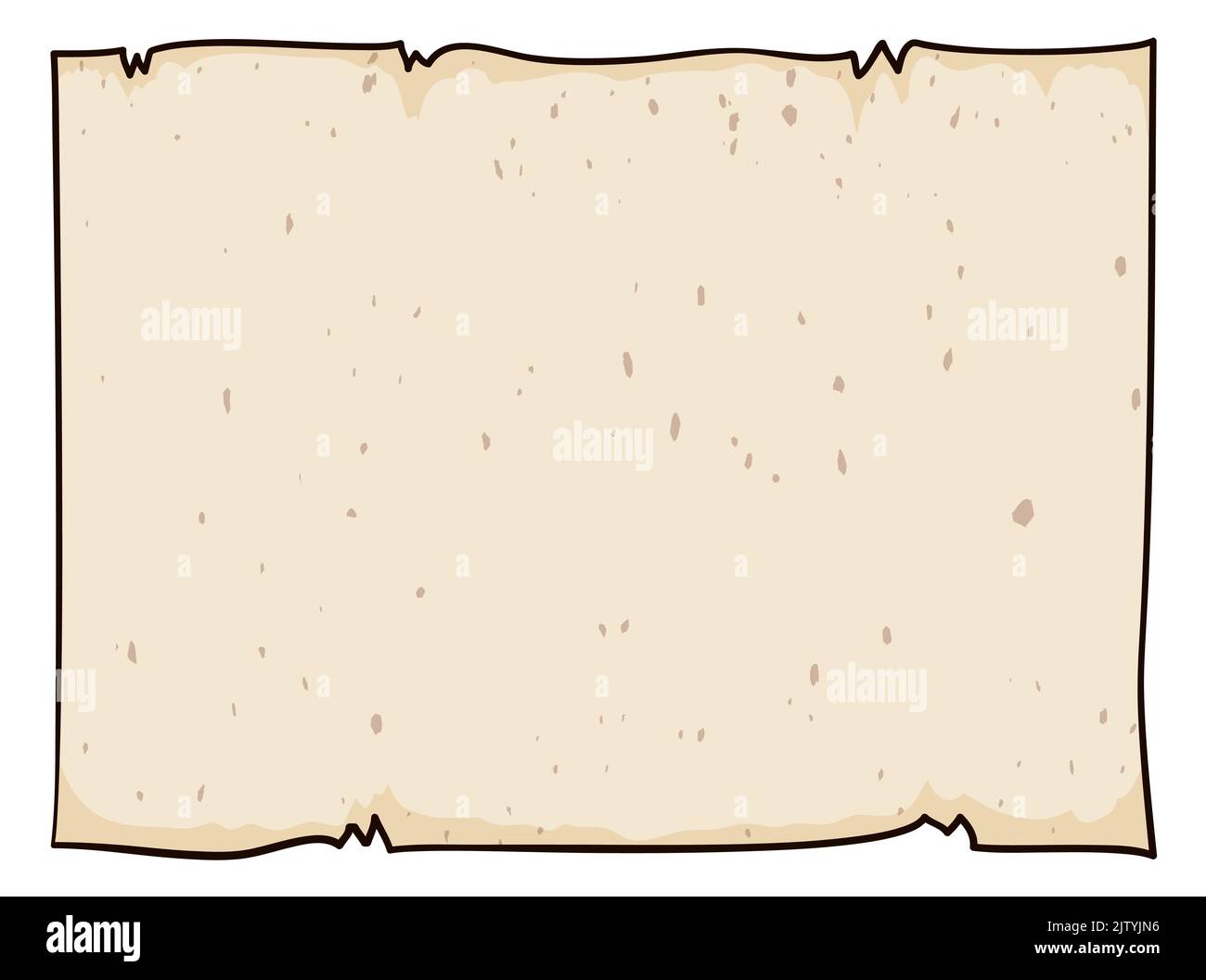 Scroll paper with empty space in cartoon style, isolated over white ...