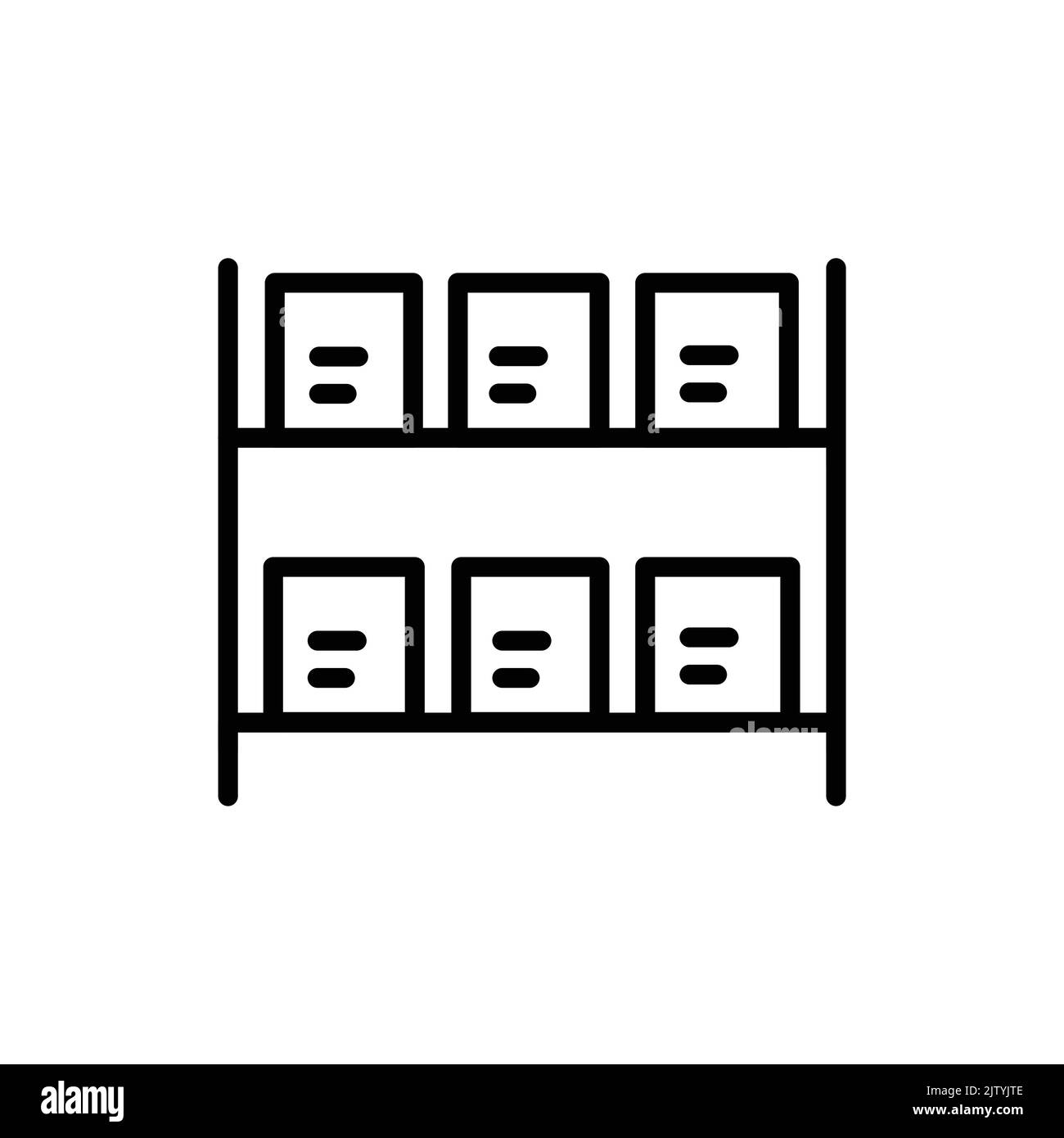 Rack with goods olor line icon. Pictogram for web page Stock Vector ...