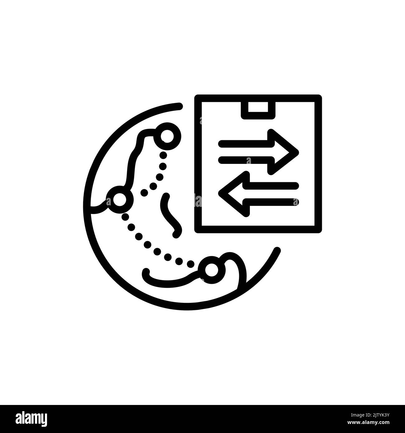 Importexport service olor line icon. Pictogram for web page Stock ...