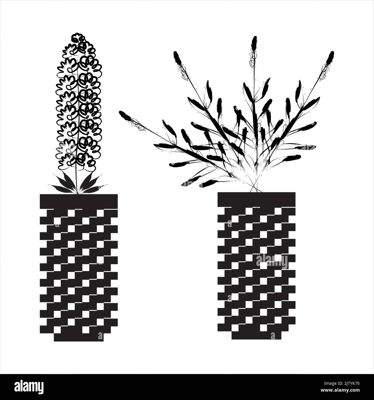 Vector illustration of a flower vase for design elements, decorations ...