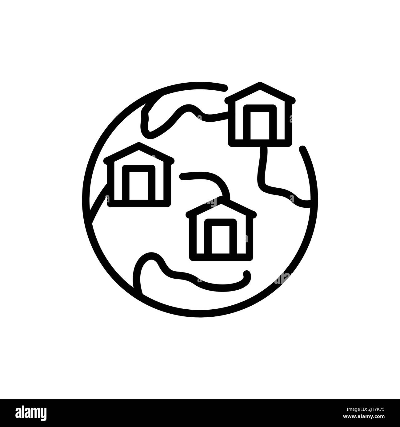 Worldwide shipping olor line icon. Pictogram for web page Stock Vector ...