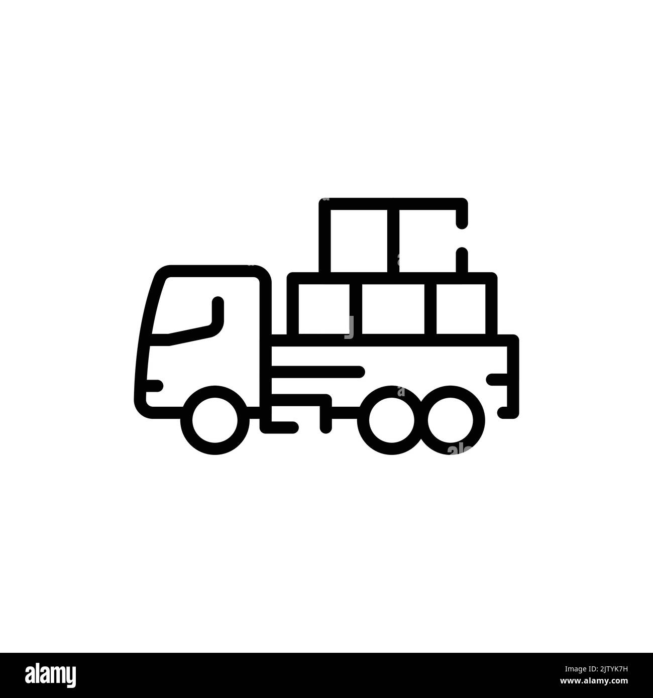 Cargo truck with goods olor line icon. Pictogram for web page Stock ...