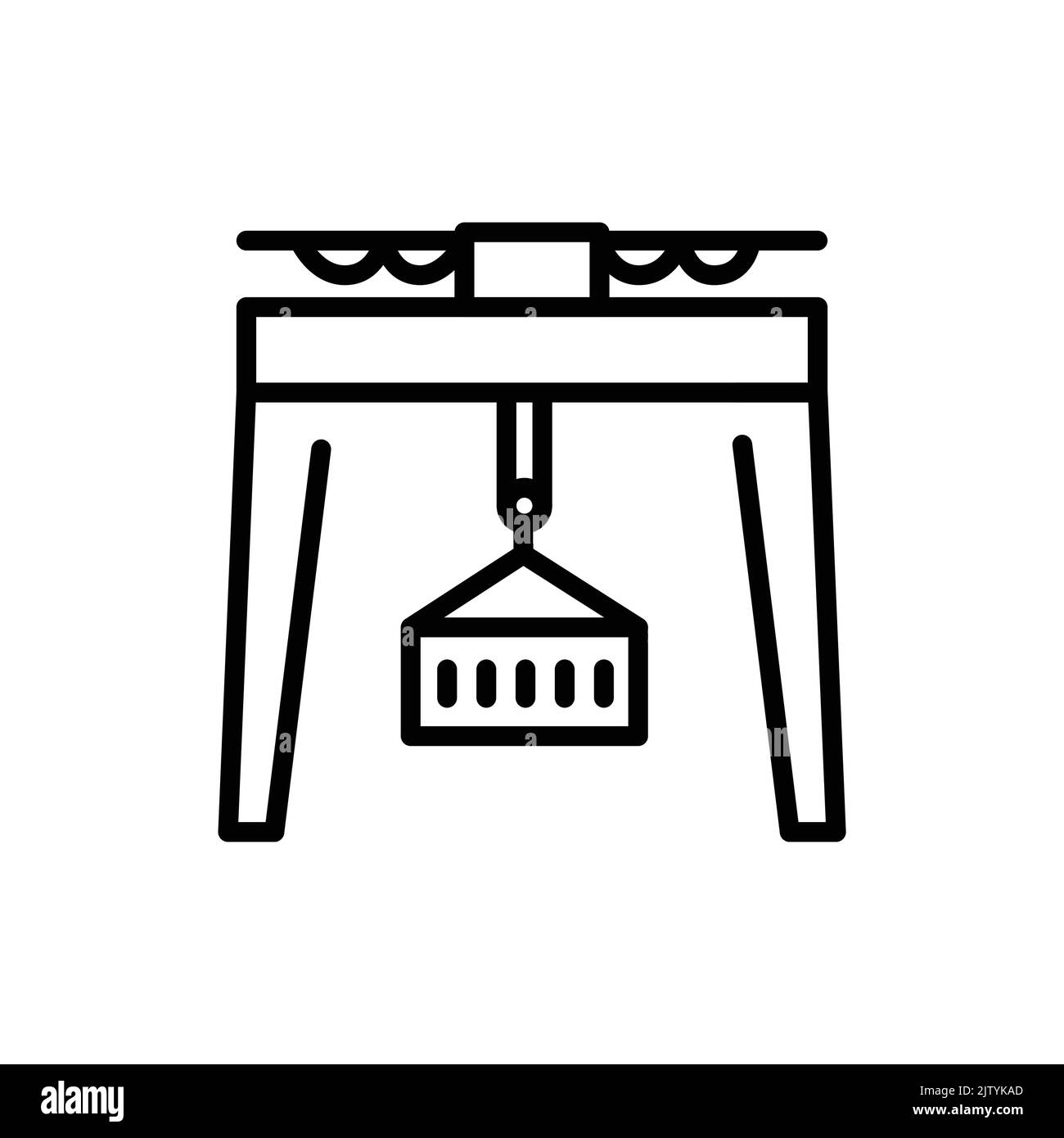 Crane for warehouse olor line icon. Pictogram for web page Stock Vector ...