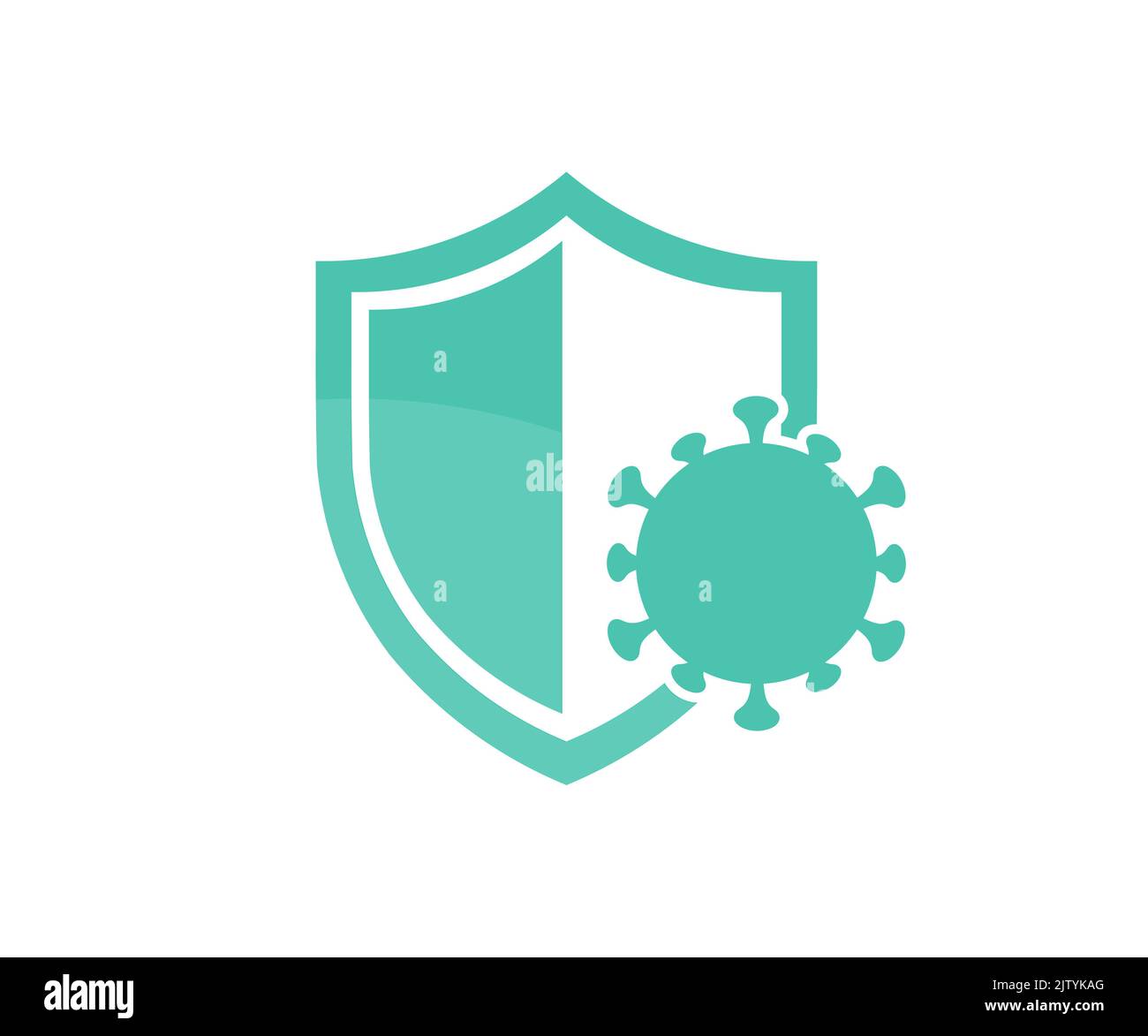 Virus and shield, antibacterial protection, antiviral drug logo design ...