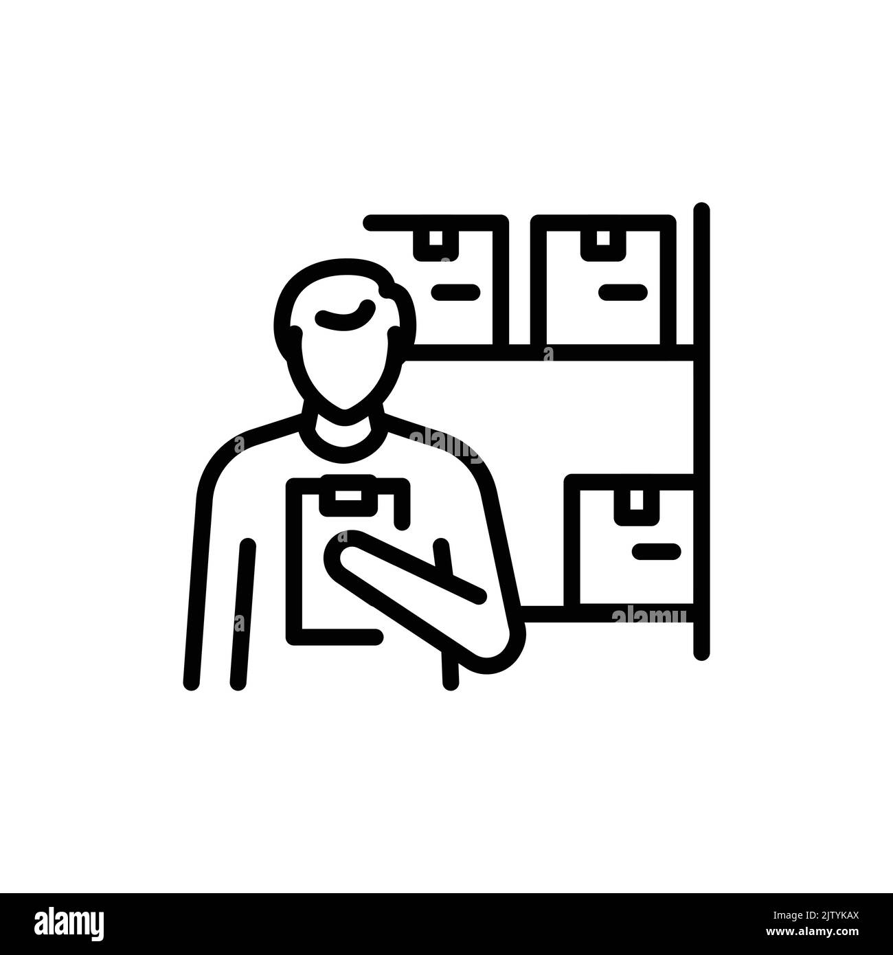 Stocktaking olor line icon. Pictogram for web page Stock Vector Image ...