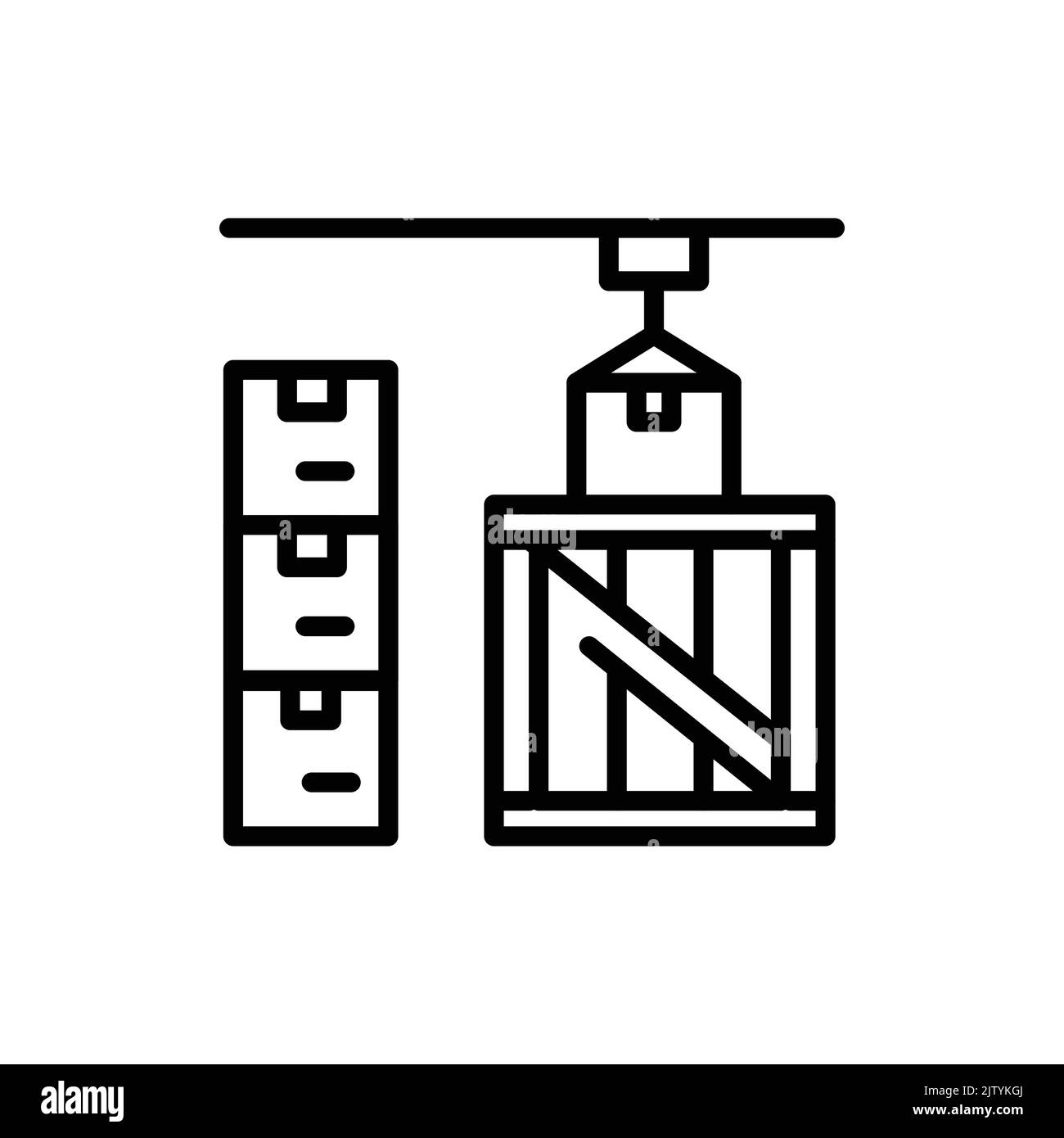 Packing orders olor line icon. Pictogram for web page Stock Vector ...