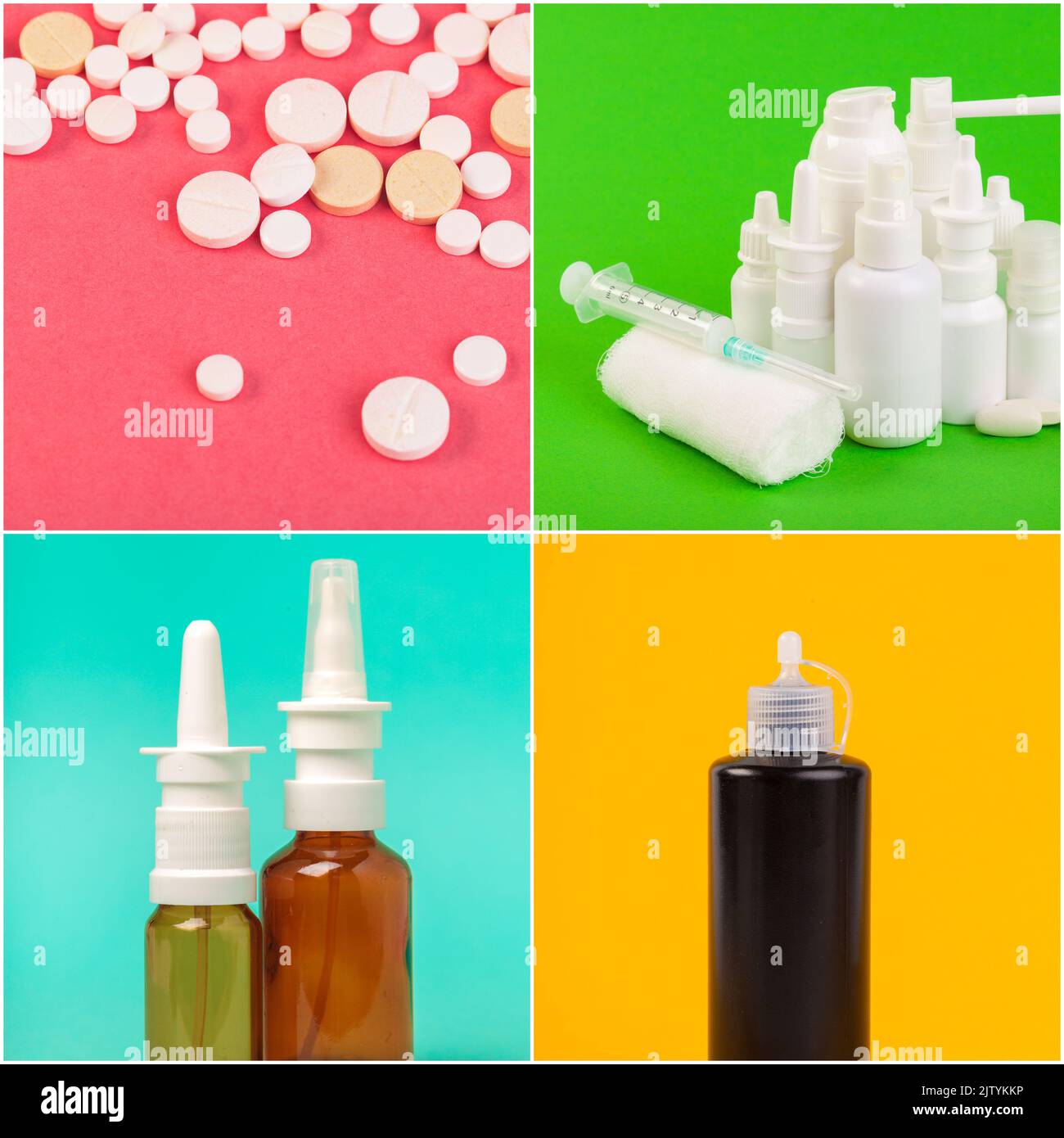 Collage medicine pills bottle hi-res stock photography and images - Alamy