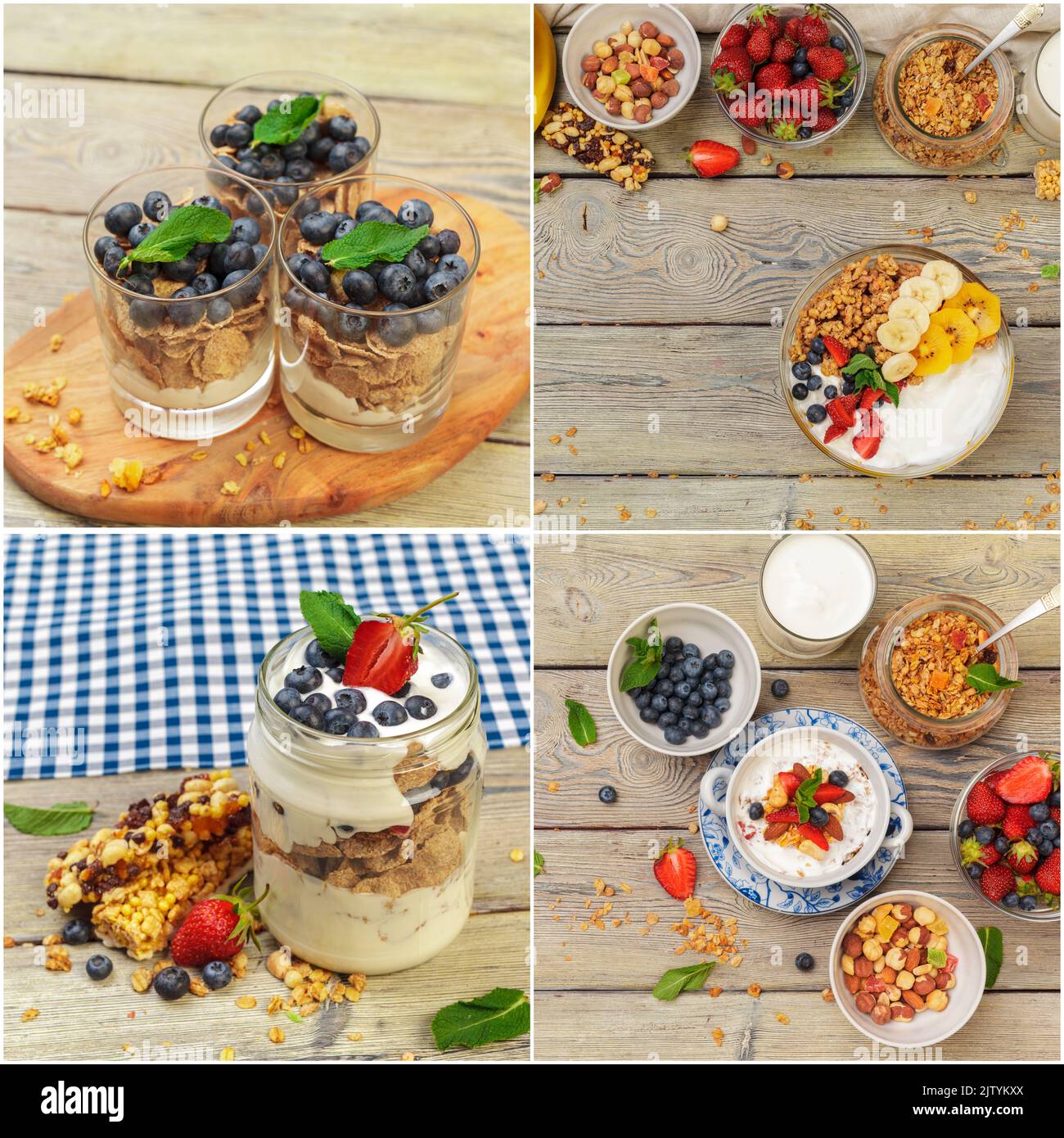 healthy eating collage Stock Photo - Alamy