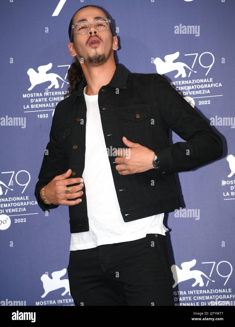 September 2, 2022, VENICE, ITALY: Actor Sami Slimane poses at a ...