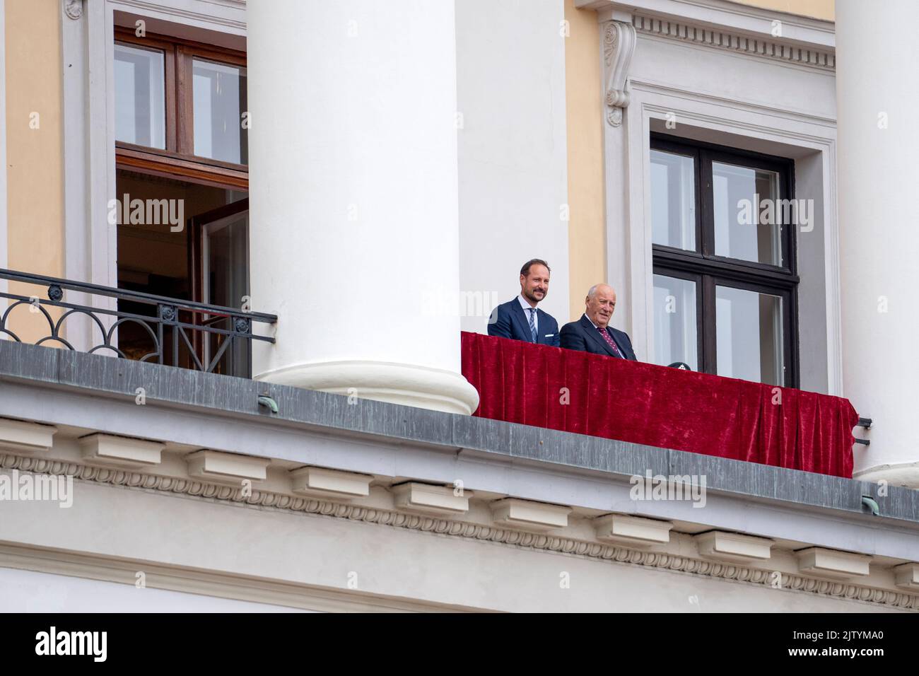 Oslo 20220902.King Harald and Crown Prince Haakon follow HM The King's ...