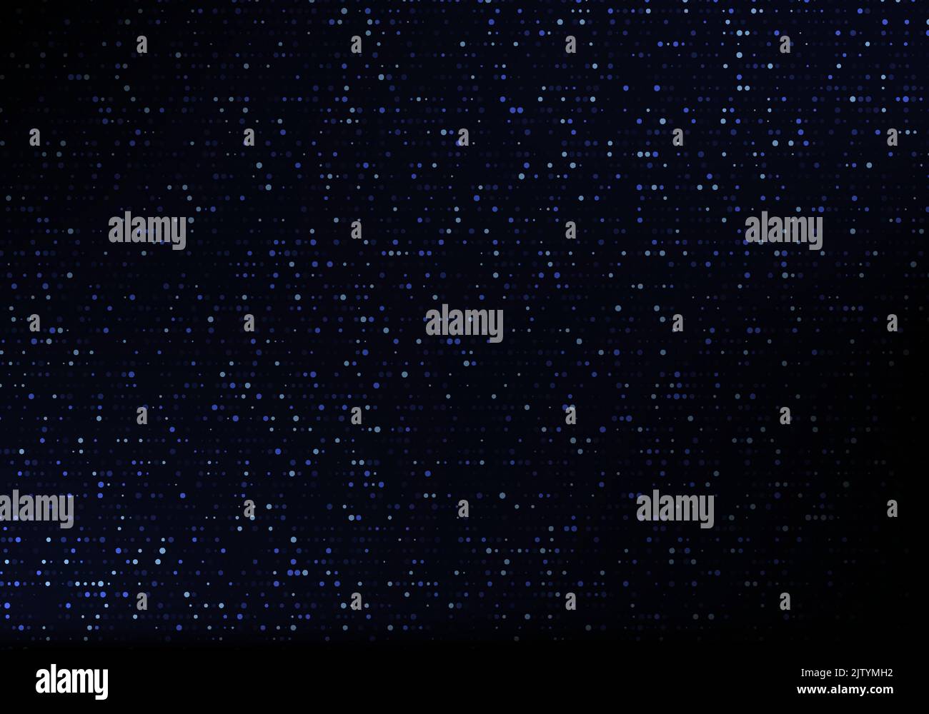 Abstract blue dotted particles pattern on black background digital ...