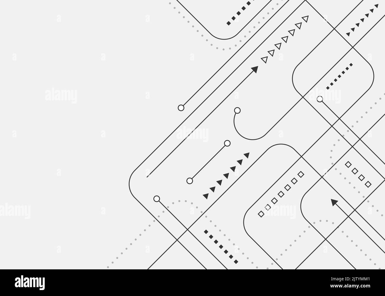 Abstract Technology Network Connection Black Geometric Circuit Lines