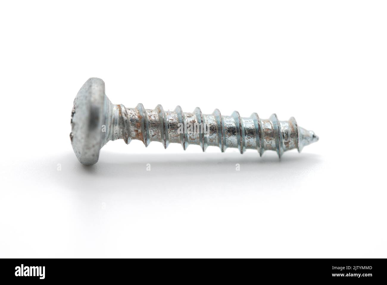 Screws in a close up, wood screws, white background, cropped image ...