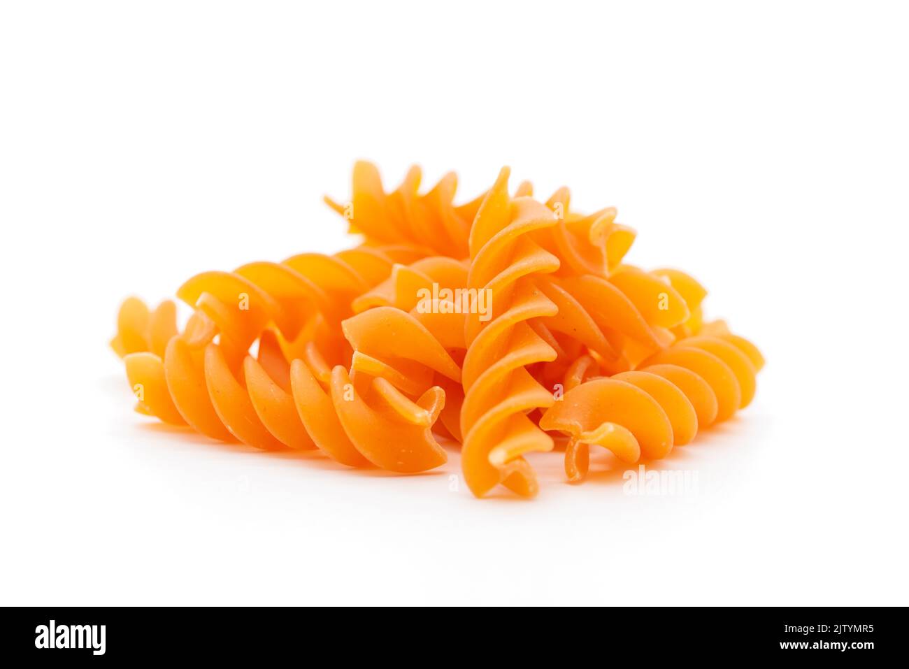 Pasta in a close up, orange colored, vegan, pasta, fusilli, noodle ...
