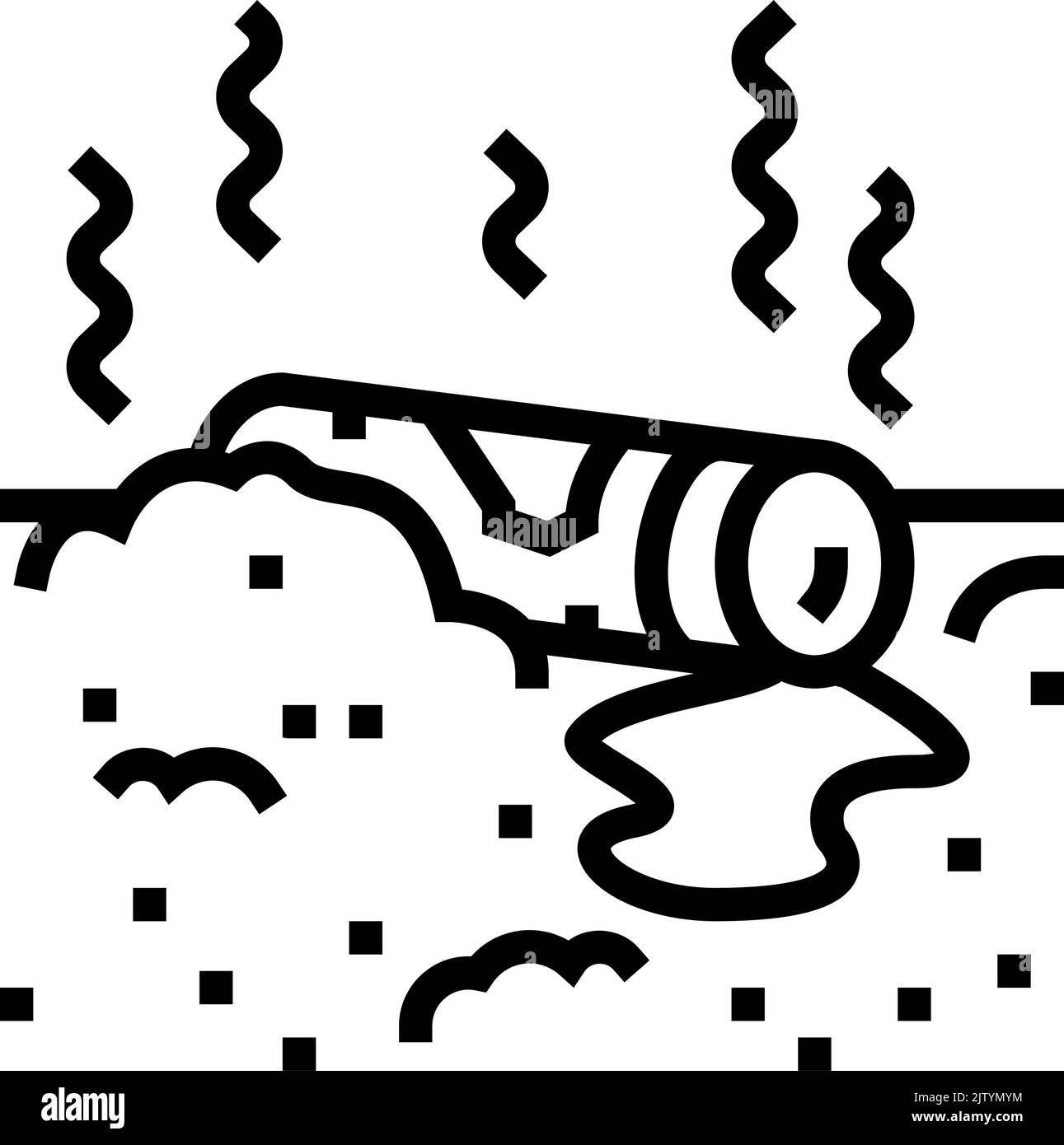 battery pollution line icon vector illustration Stock Vector Image ...