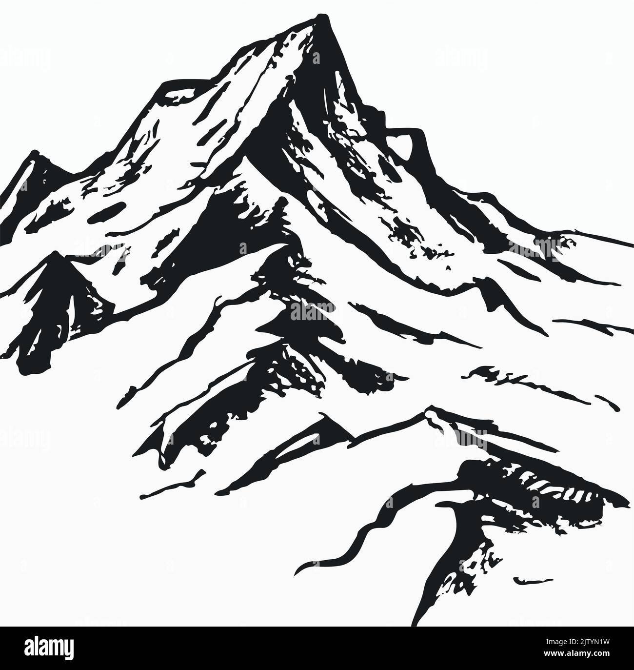 Snowy mountain wallpaper Cut Out Stock Images & Pictures - Alamy