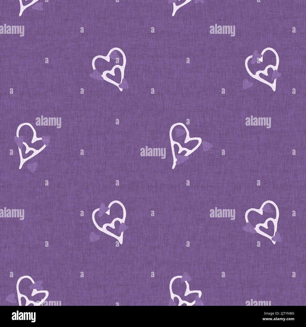 Gender neutral love heart seamless raster background. Simple purple ...