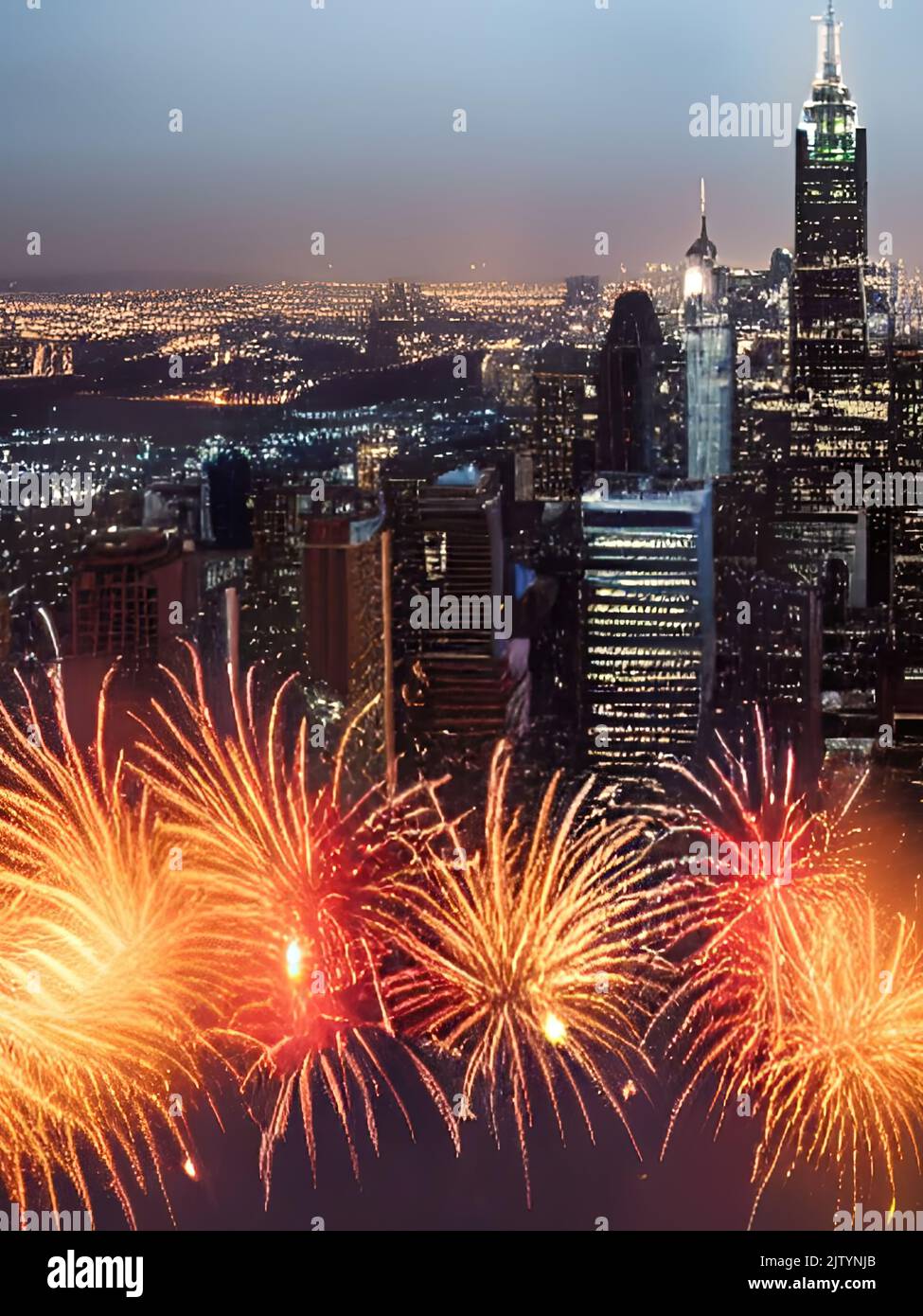 image of fireworks over the city Stock Photo - Alamy