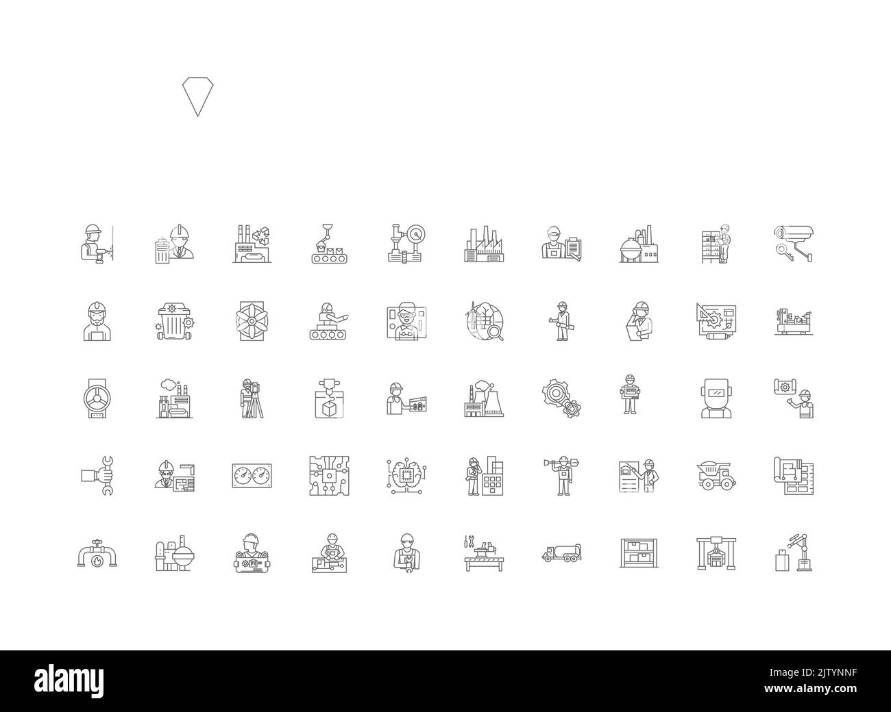 Factory ideas, linear icons, line signs set, vector collection Stock ...