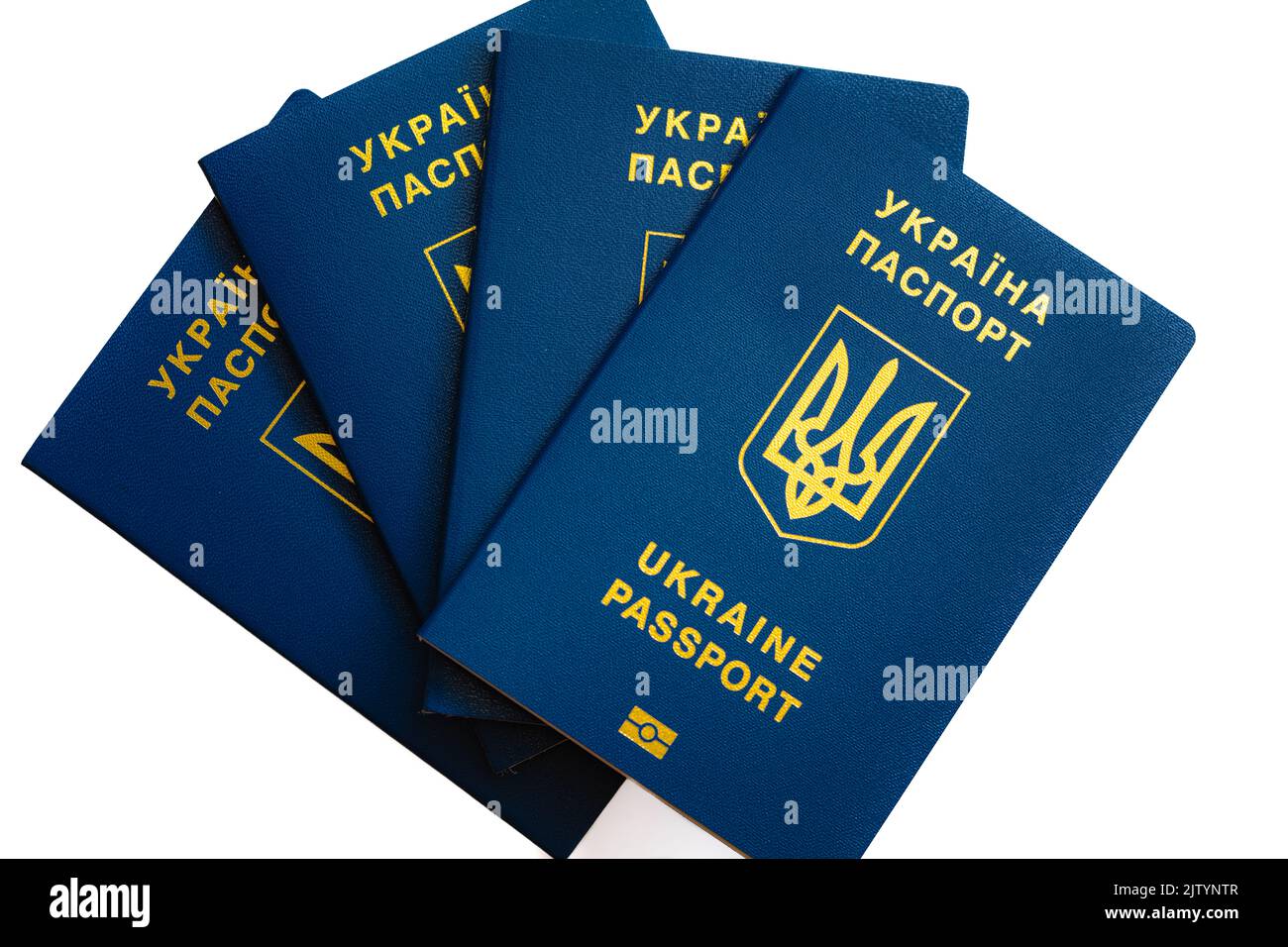 Ukrainian international biometric passport on white background Stock ...