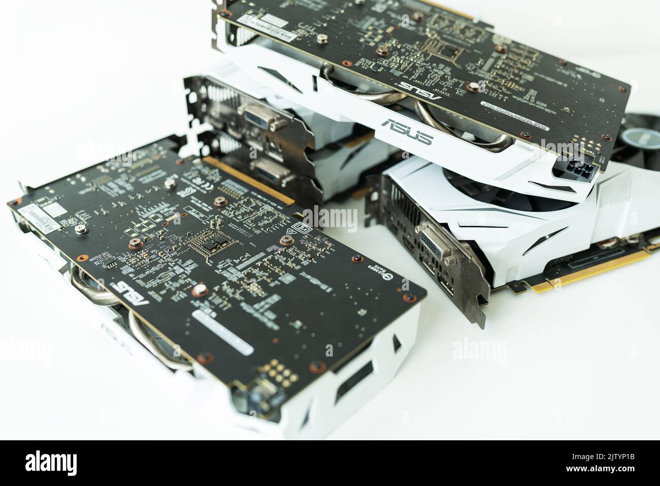 Computer graphic card with two fans. Video card with two coolers from ...