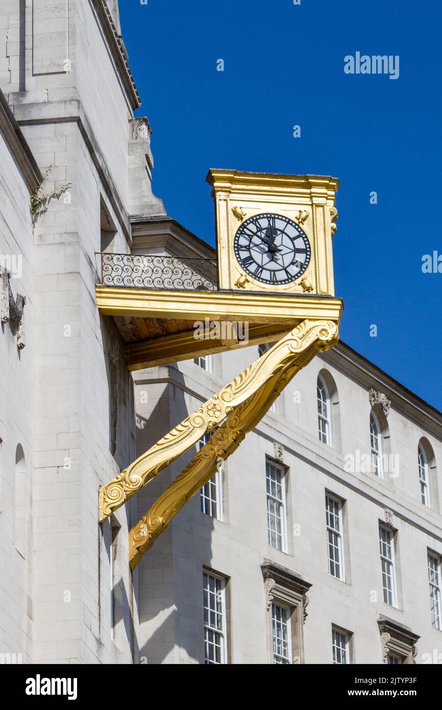 Clock on the side of Leeds Civic Hall, Millenium Square, Leeds, West ...