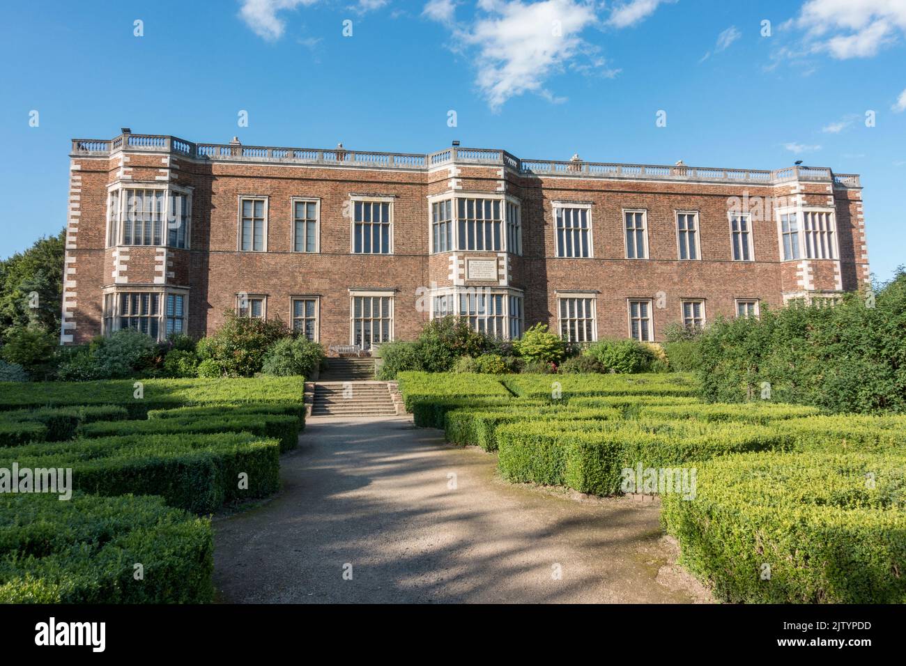 South facing facade of Temple Newsam, a Tudor-Jacobean house in Leeds ...