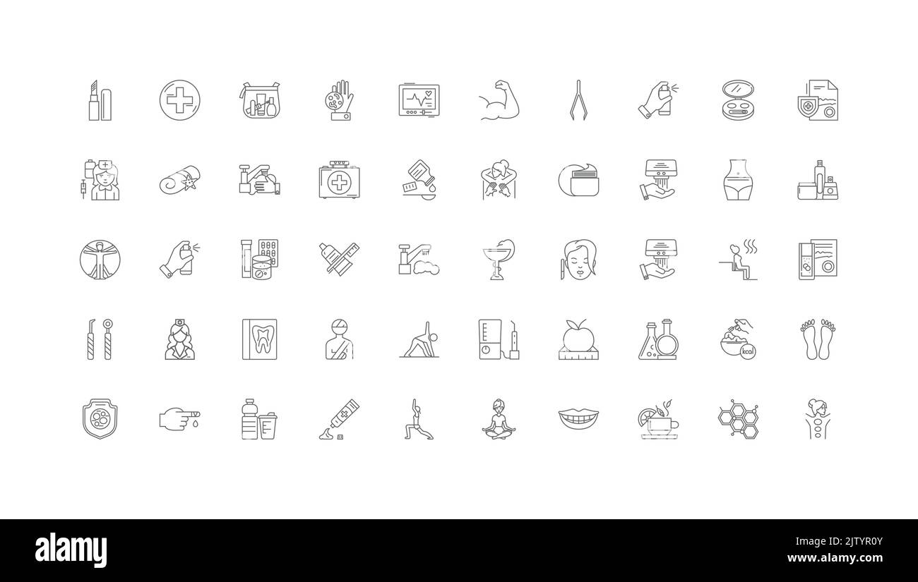 Biotechnology ideas linear icons hi-res stock photography and images ...