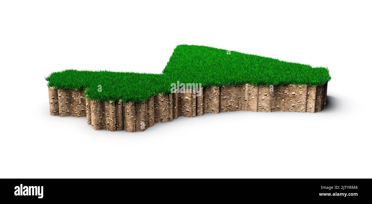 A 3d illustration of Mali Map soil land geology cross section with ...