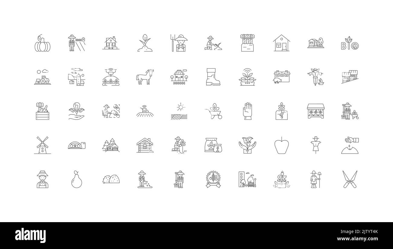 Horticulture, linear icons, line signs set, vector collection Stock ...