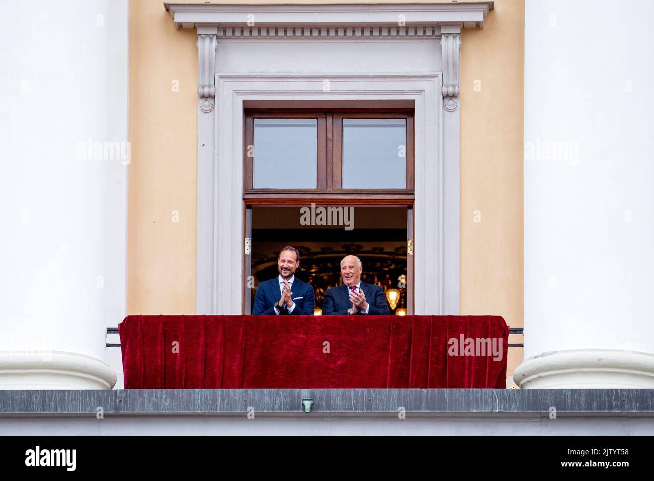 Oslo 20220902.King Harald and Crown Prince Haakon follow HM The King's ...