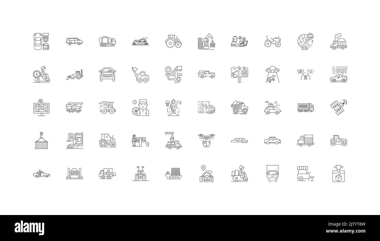 Machines ideas, linear icons, line signs set, vector collection Stock ... Machines ideas, linear icons, line signs set, vector collection Stock ...