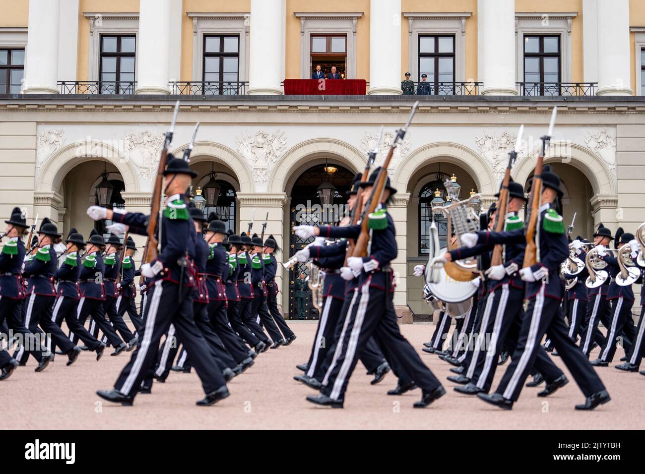 Oslo 20220902.King Harald and Crown Prince Haakon follow HM The King's ...