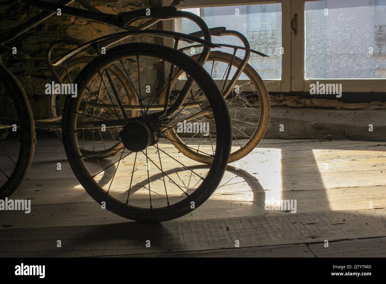 sunset light in a baby stroller wheels Stock Photo - Alamy
