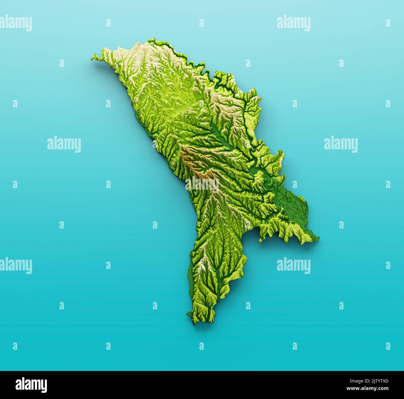 A 3d illustration of Moldova Map Shaded relief Color Height map ...