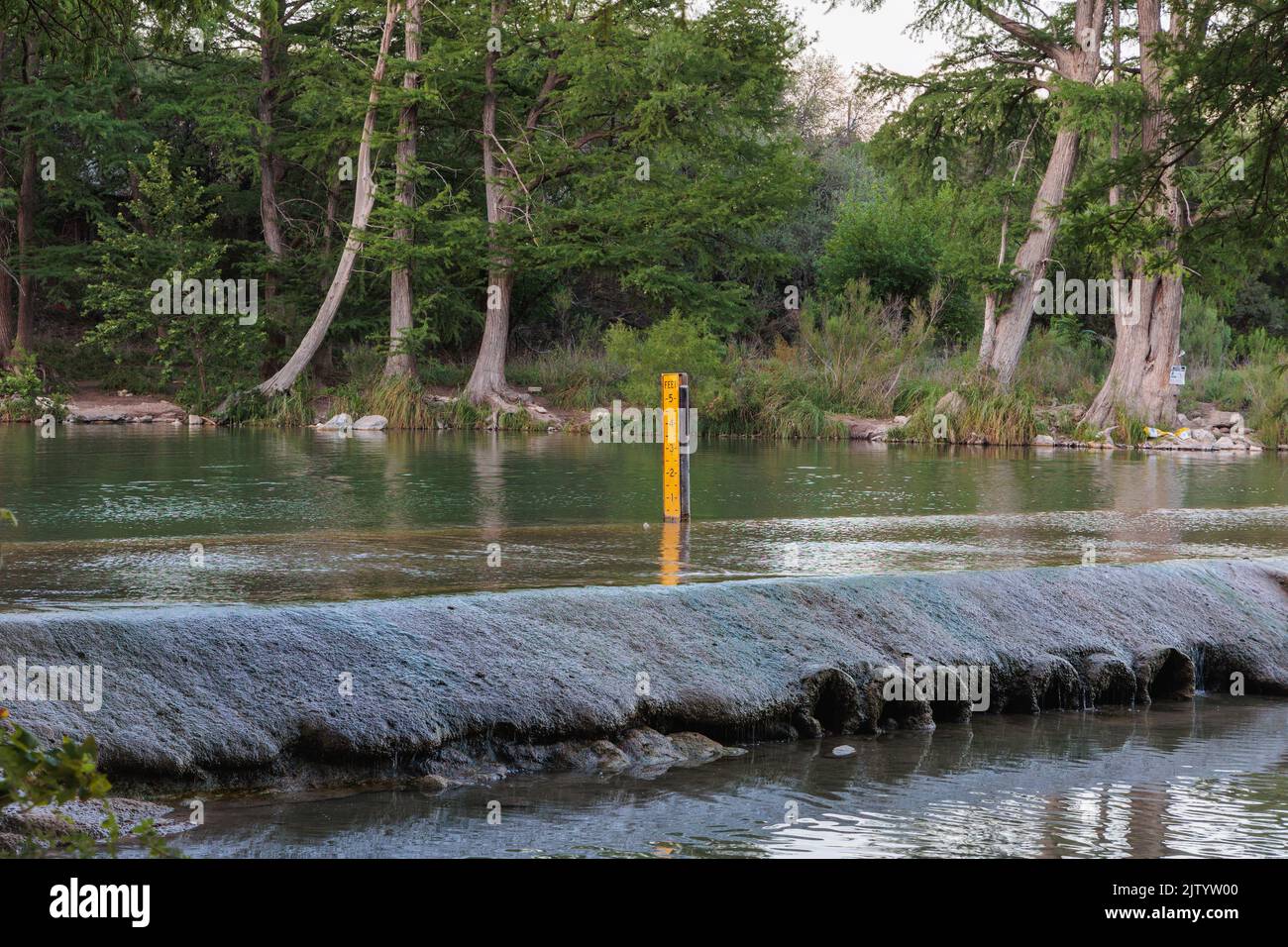 Frio River water crossing during historically low year Stock Photo - Alamy