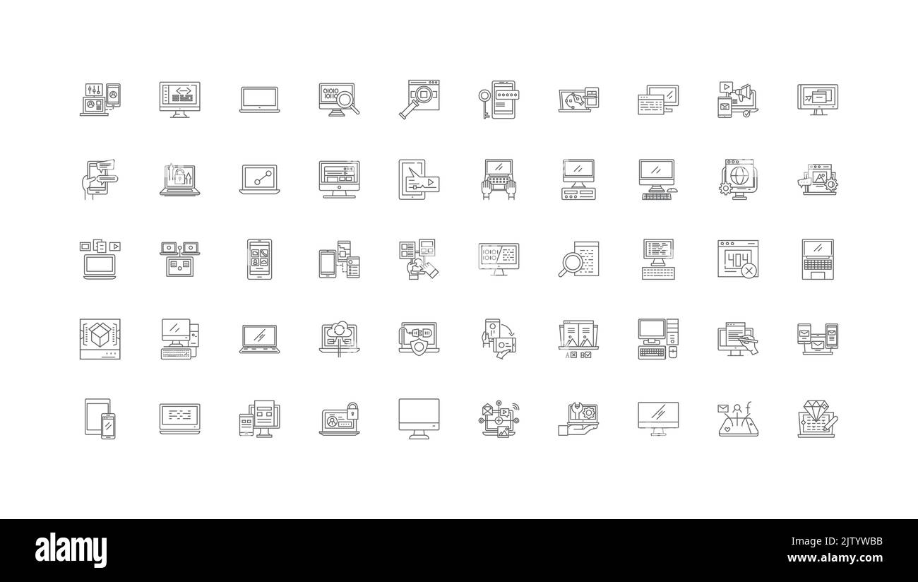 Server Icons Ideas Linear Icons Line Signs Set Vector Collection Stock Vector Image And Art Alamy