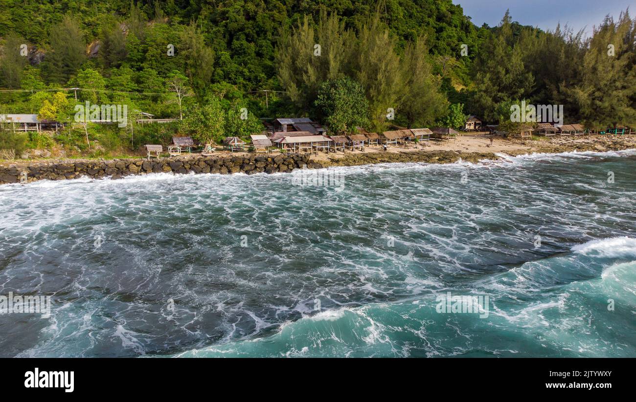 Aerial view of Lhoknga beach in Aceh province, Indonesia Stock Photo ...