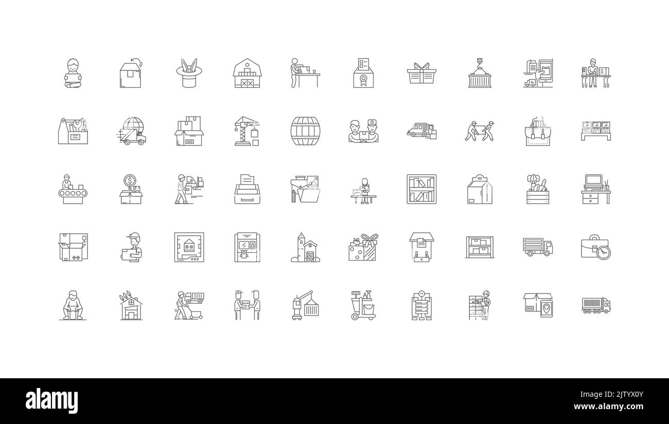 Storage Ideas Linear Icons Line Signs Set Vector Collection Stock Vector Image And Art Alamy