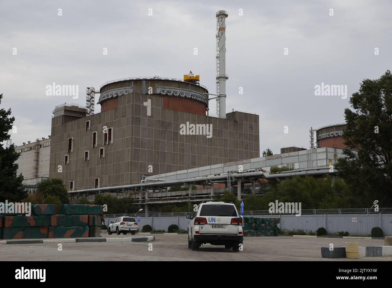 Enerhodar. 1st Sep, 2022. A motorcade transporting the International ...