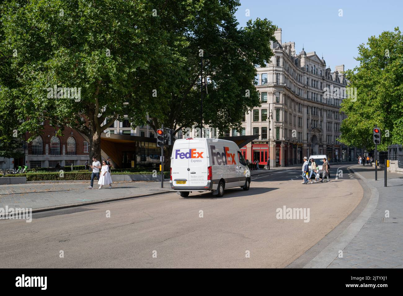 London, UK - August 26, 2022: FedEx delivery van on a street in the ...