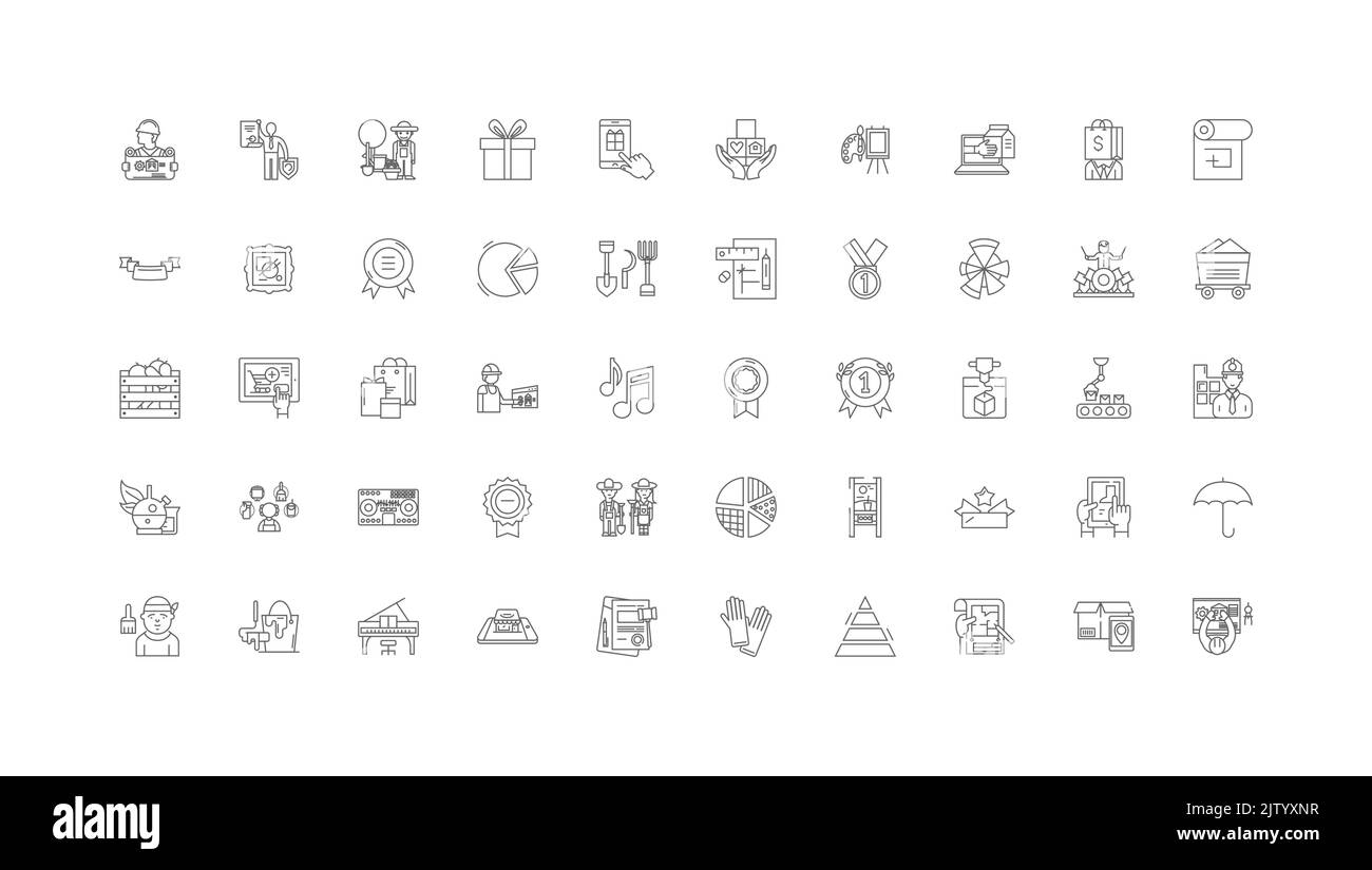 Quality ideas, linear icons, line signs set, vector collection Stock ...